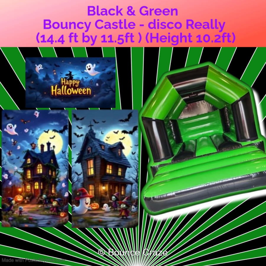 Green & Black Castle (12ft by 14ft) - micky mouse Theme - Bouncy Castle ...